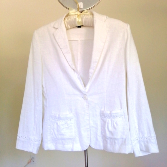 Carolyn Taylor | Jackets & Coats | Linen Carolin Taylor Blazer Sc ...